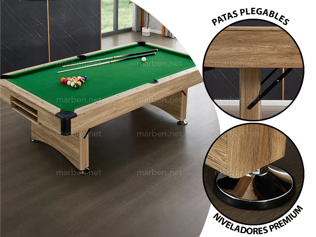 Mesa de Billar CONTENDER - plegable 7ft - Negra